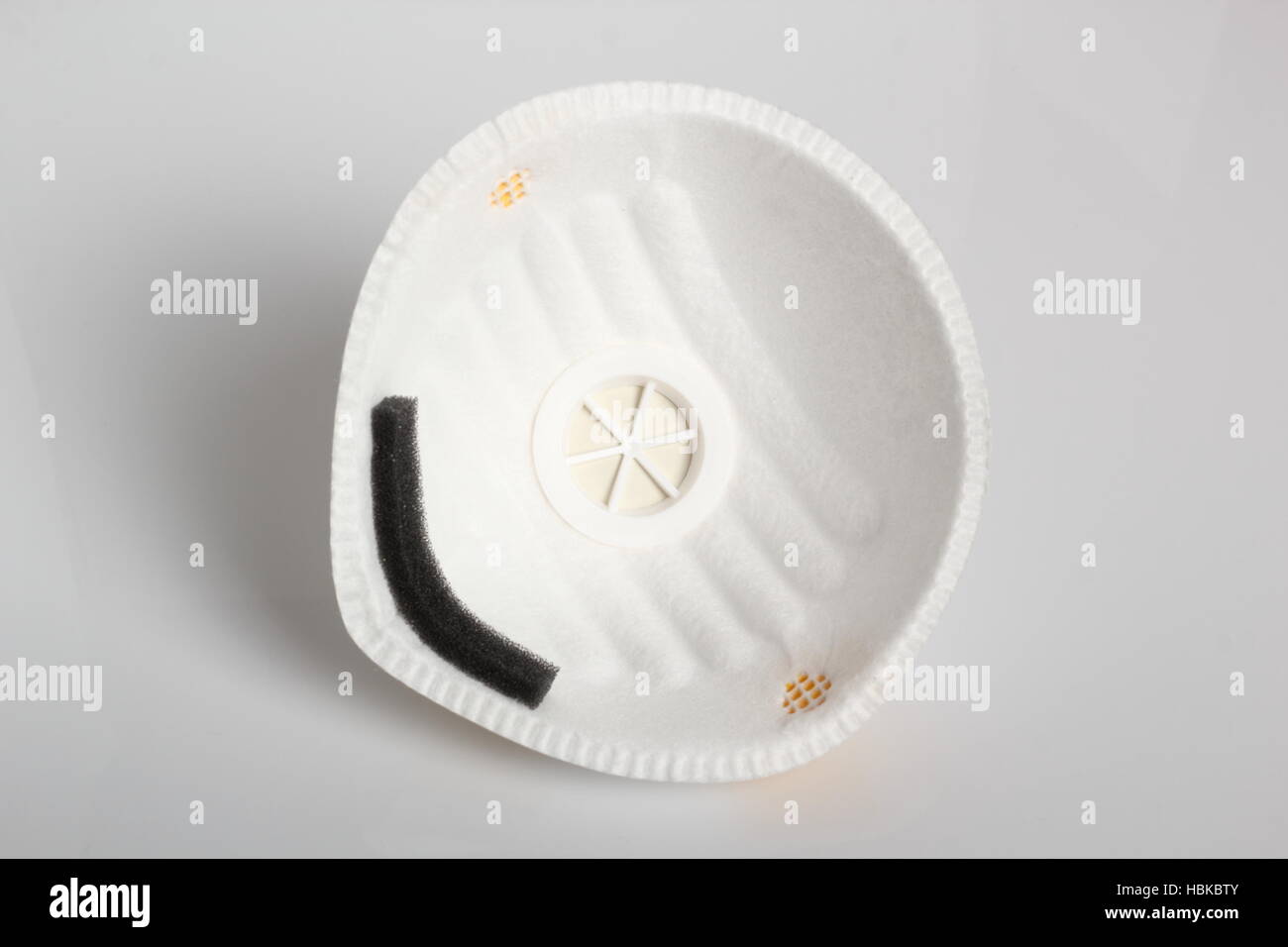 Valved Respirator. Disposable Dust Face Mask. Isolated on a white ...