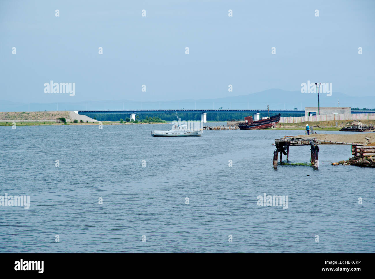 fishing boat at Baika Stock Photo - Alamy