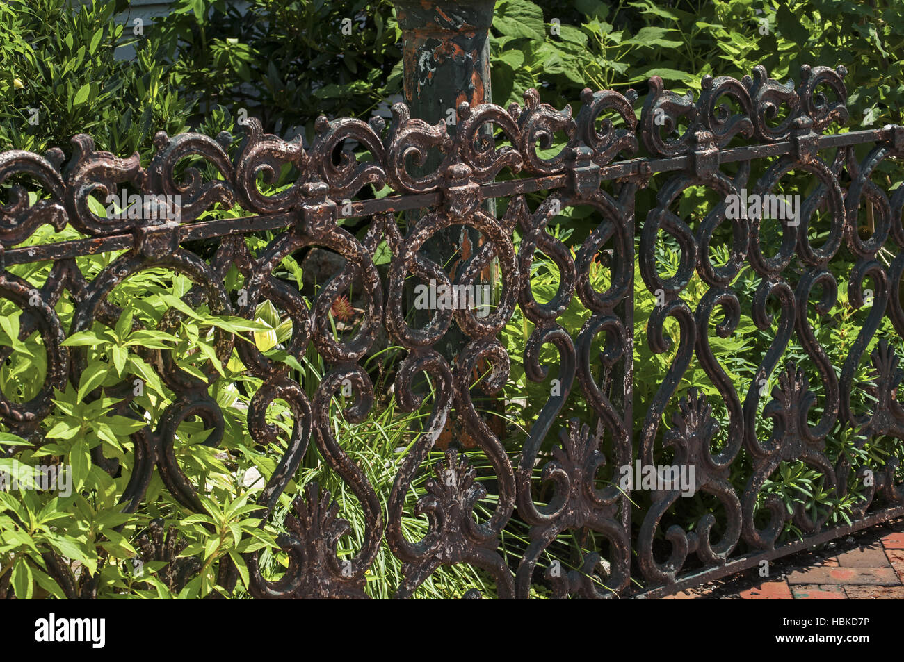 Old cast iron lattice fence Stock Photo - Alamy