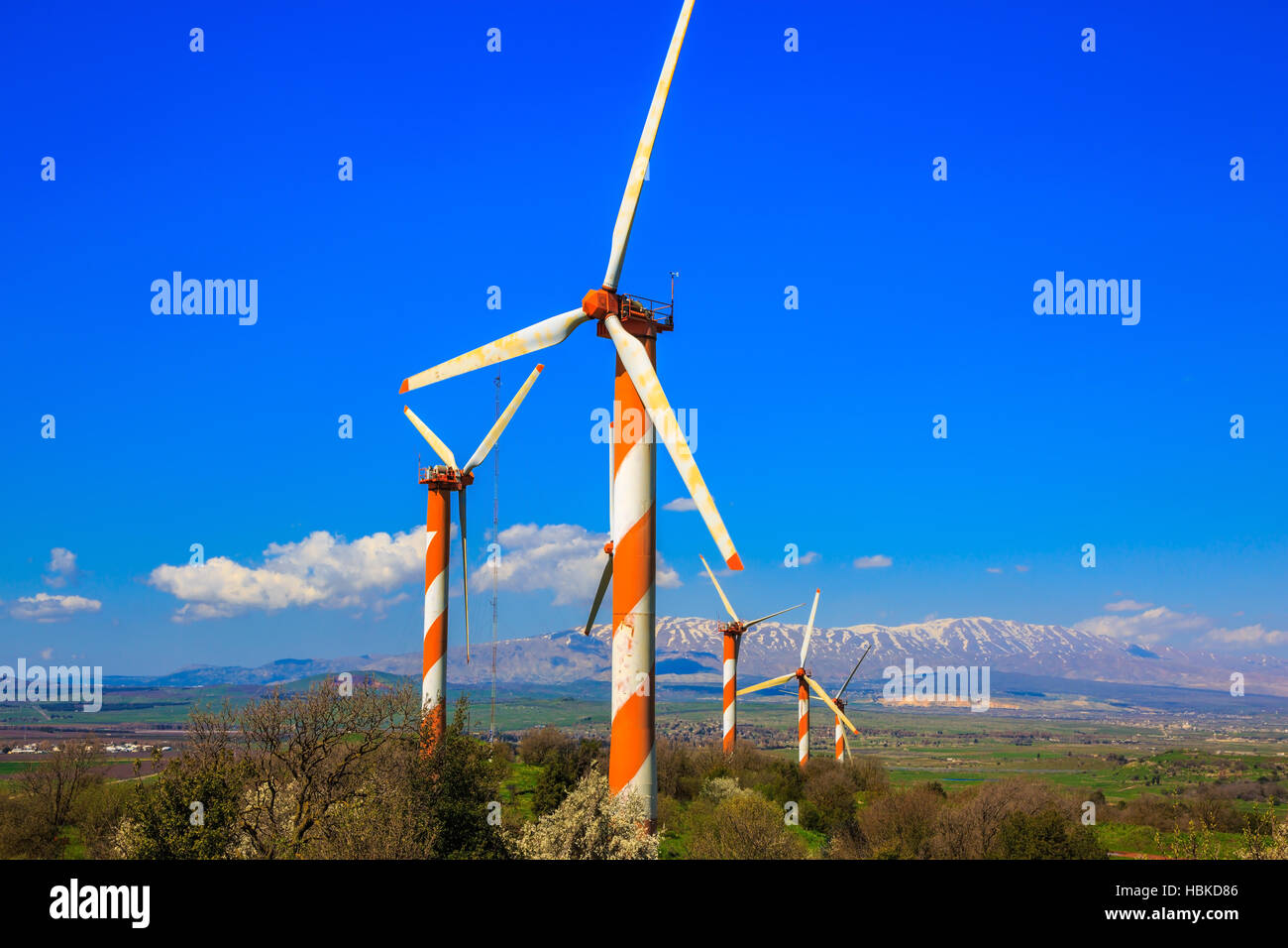 Several huge windmills Stock Photo - Alamy