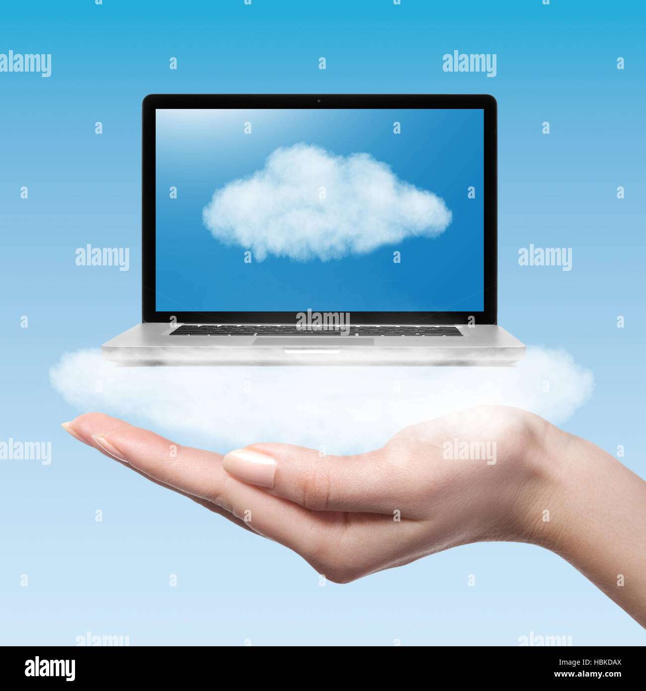 Cloud computing concept in notebook Stock Photo - Alamy