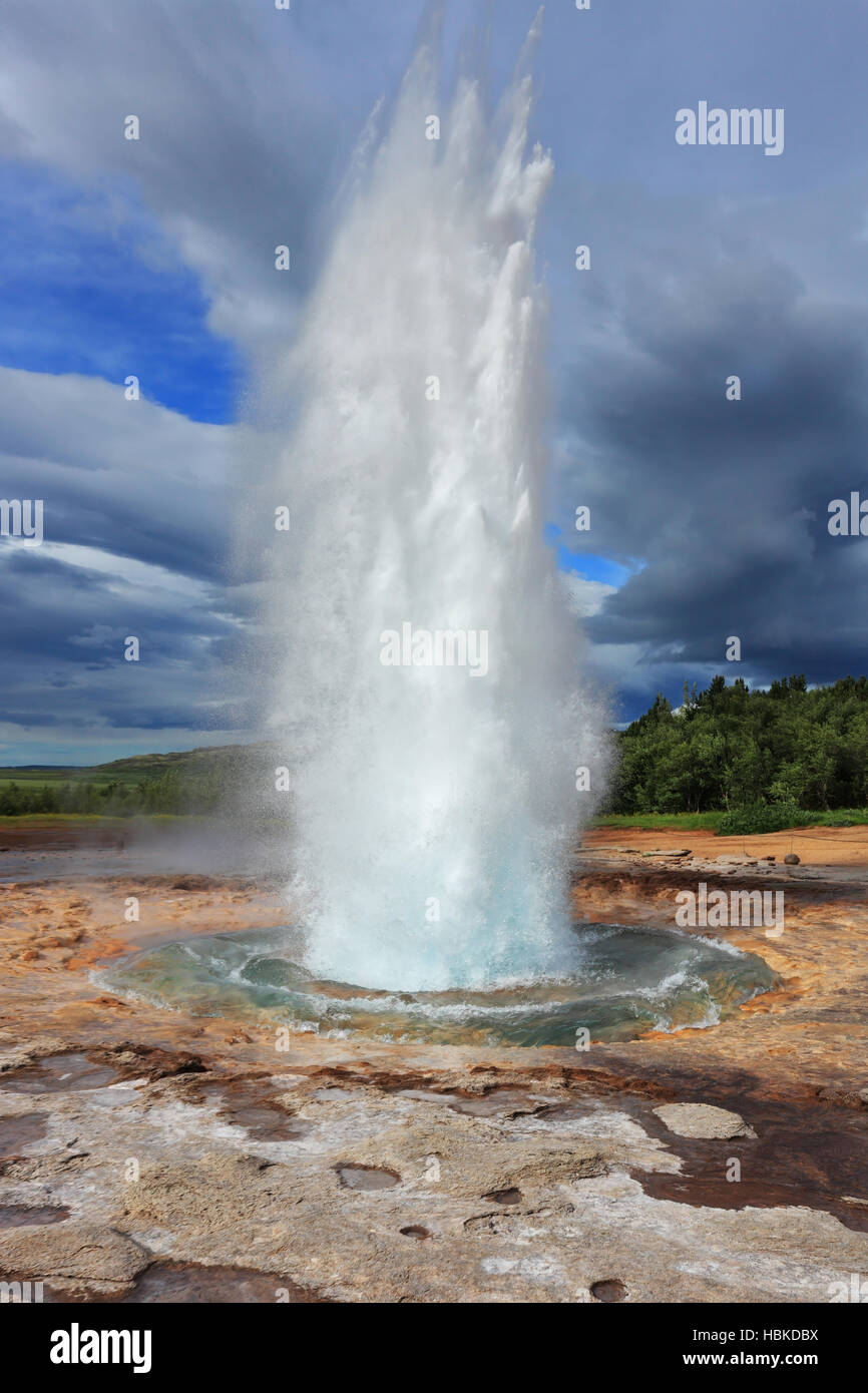Gushing geyser Stock Photo - Alamy