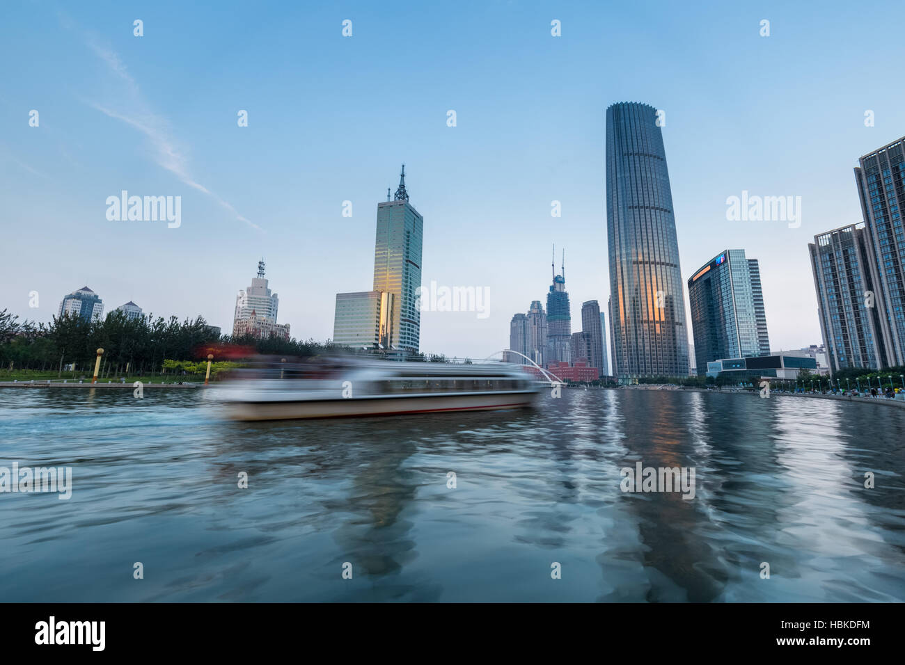 beautiful tianjin cityscape at dusk Stock Photo - Alamy