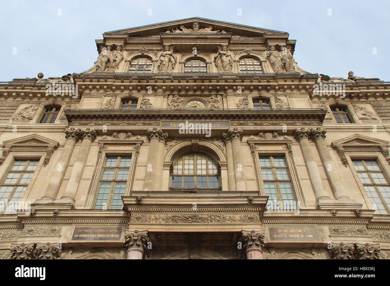 The facade of the Sully Pavilion (Le Louvre) in Paris (France Stock ...