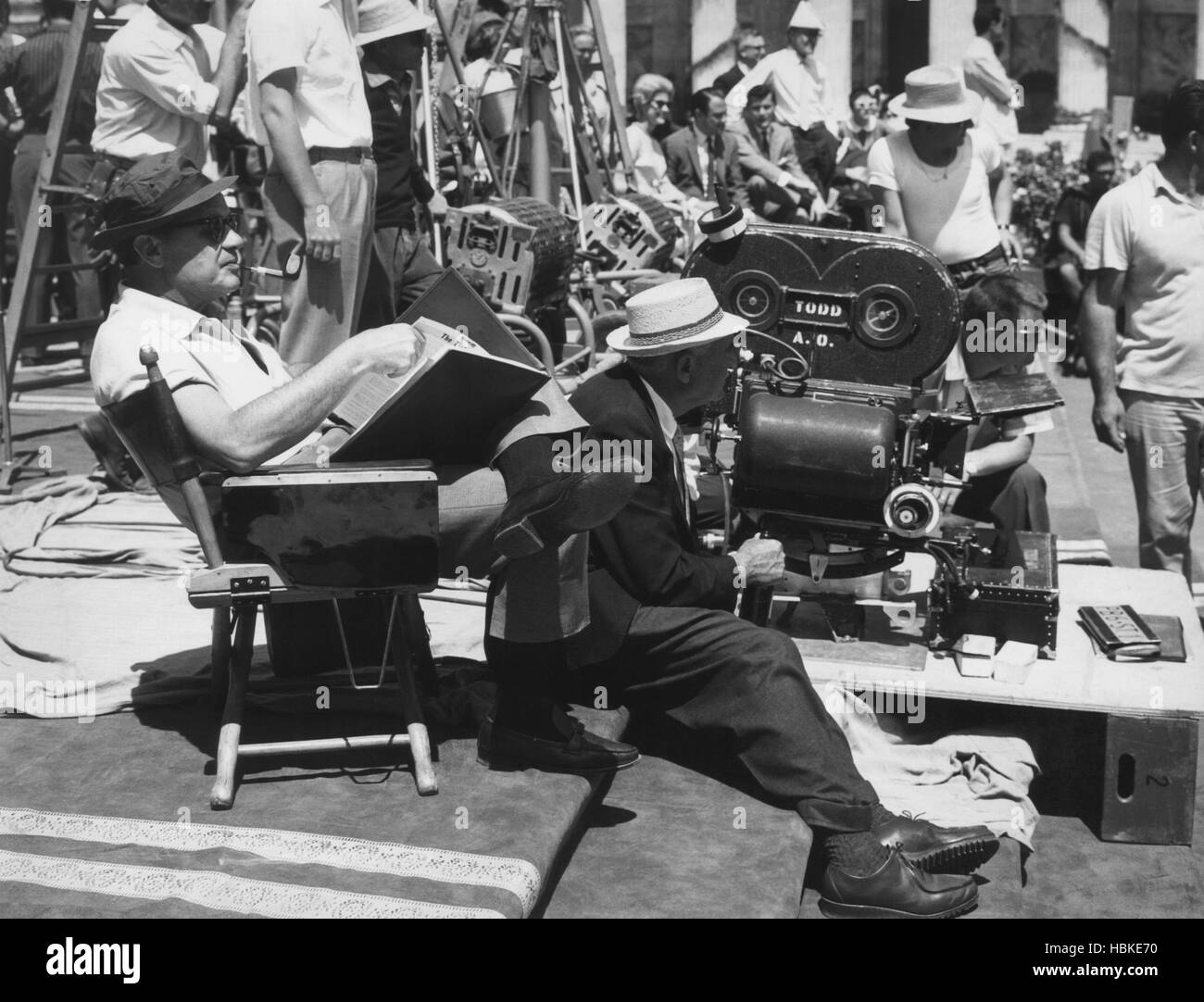 CLEOPATRA, director Joseph L. Mankiewicz (left) on set, 1963, TM ...
