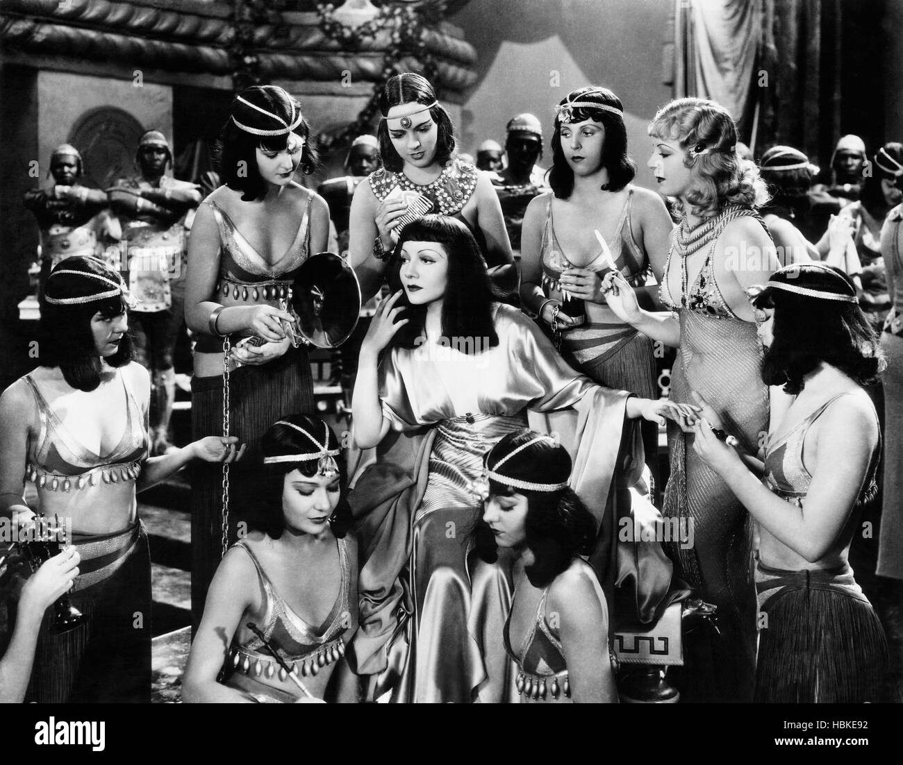 CLEOPATRA, Claudette Colbert (seated center), 1934 Stock Photo - Alamy