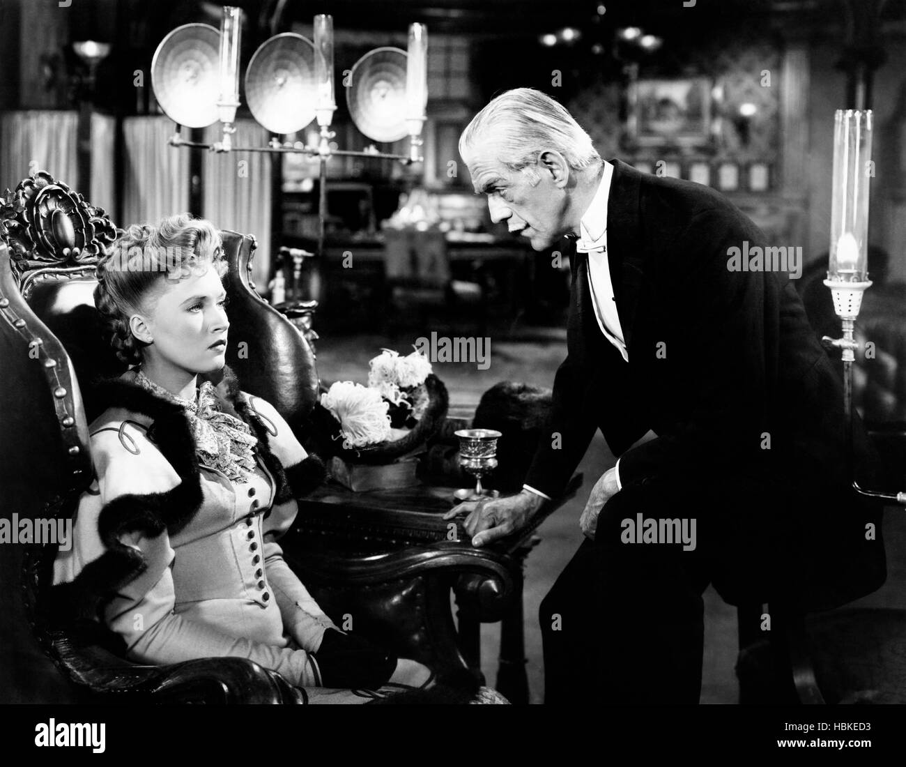 THE CLIMAX, from left: Susanna Foster, Boris Karloff, 1944 Stock Photo ...