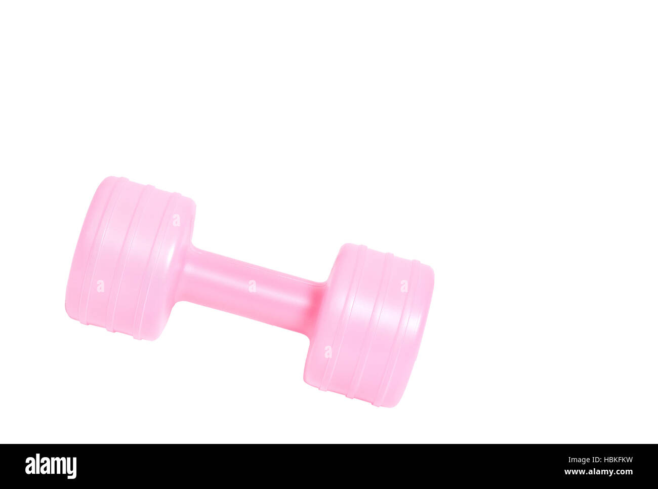 dumbbell weight plastic isolated on white Stock Photo - Alamy