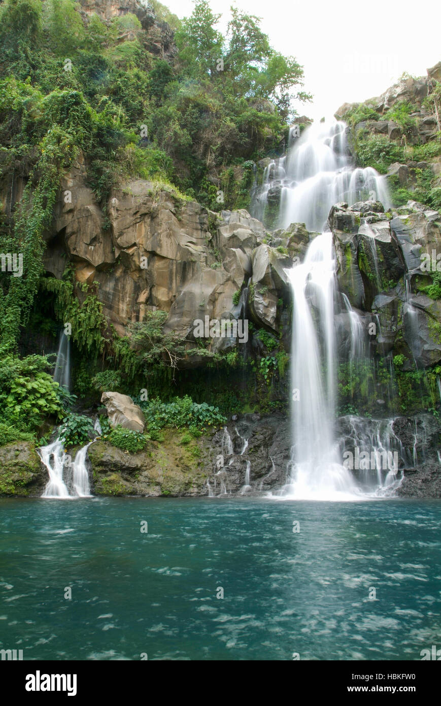 Les Cormorans waterfall on Reunion island, France Stock Photo - Alamy