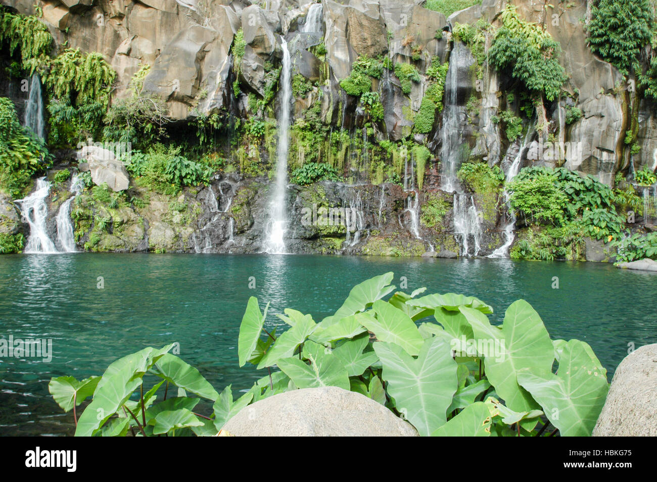 Les Cormorans waterfall on Reunion island, France Stock Photo - Alamy