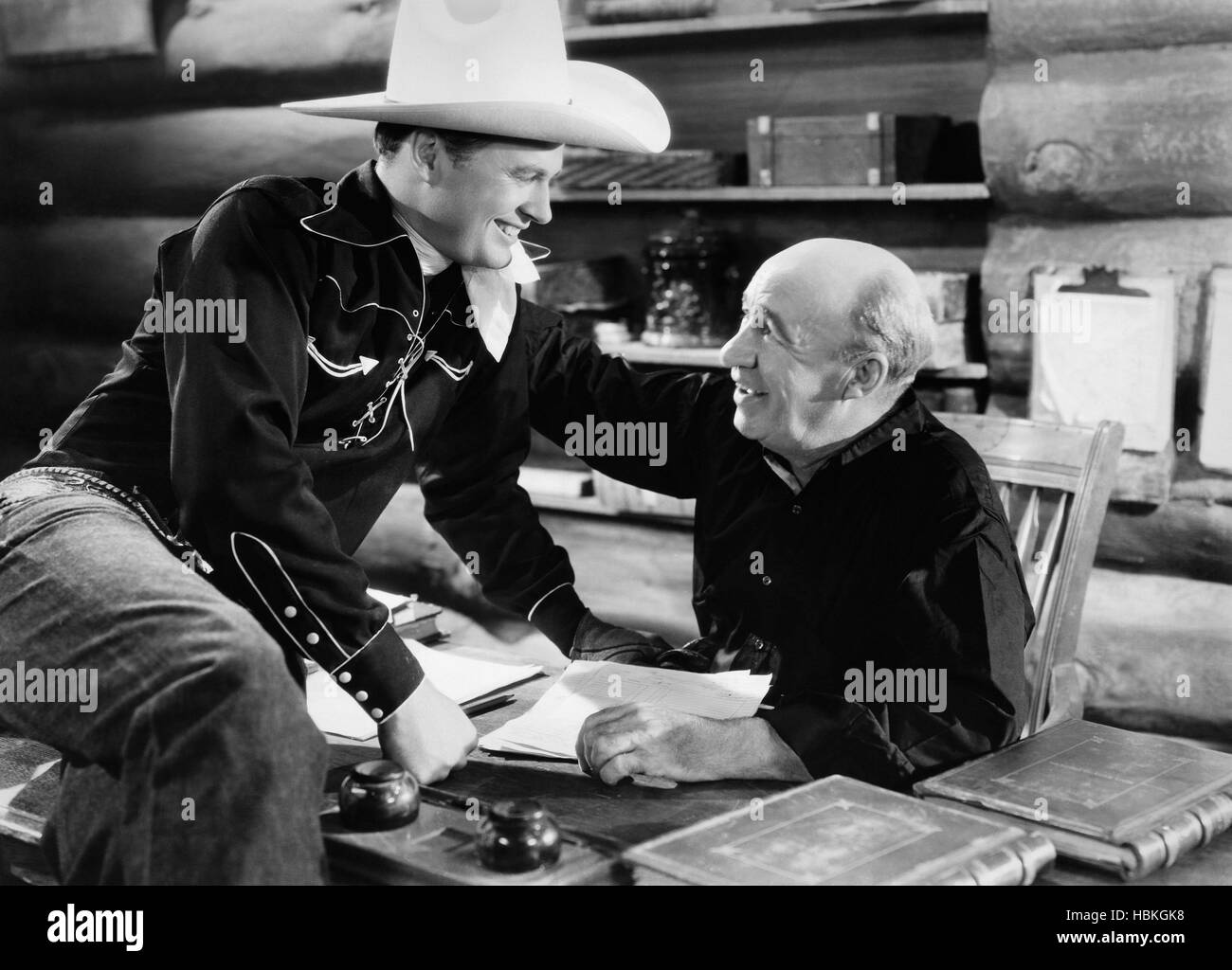 COURAGE OF THE WEST, from left, Bob Baker, J. Farrell MacDonald, 1937 ...