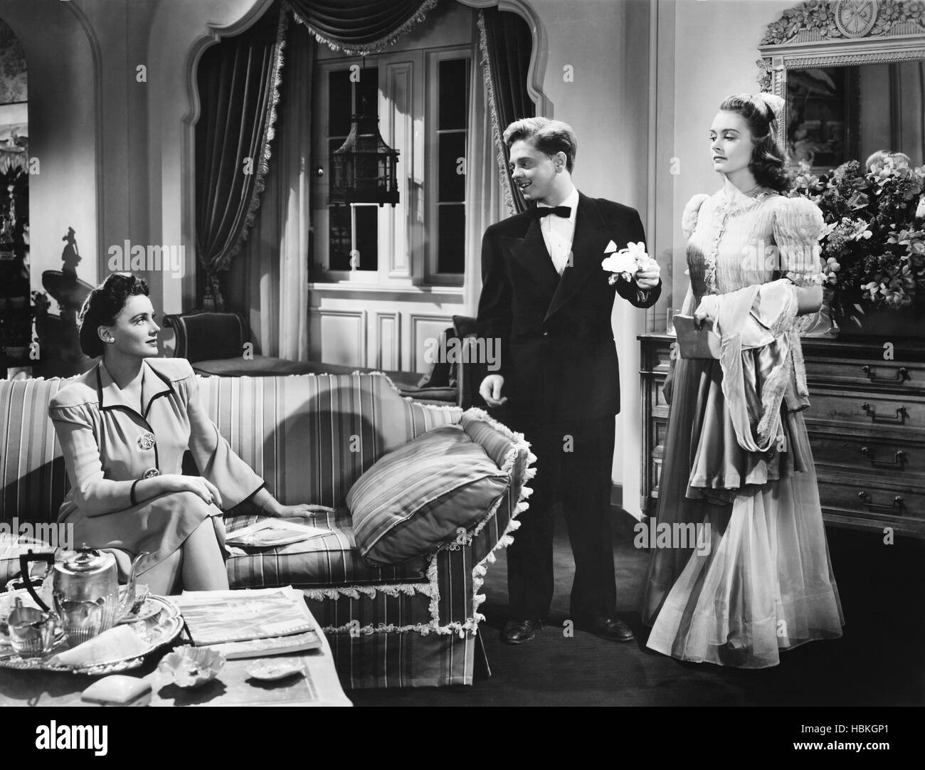 THE COURTSHIP OF ANDY HARDY, from left, Frieda Inescort, Mickey Rooney ...