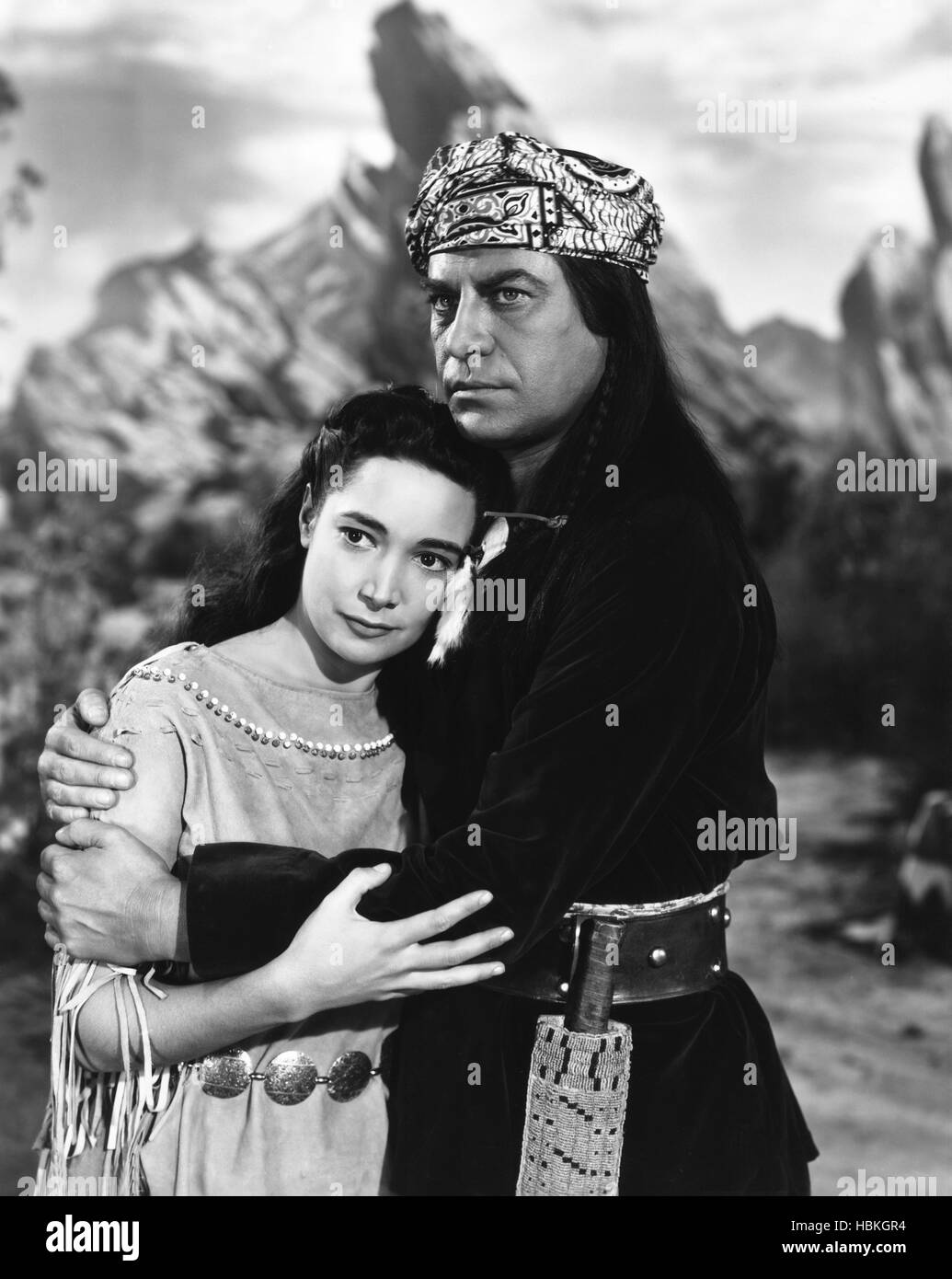 CONQUEST OF COCHISE, from left: Joy Page, John Hodiak, 1953 Stock Photo ...