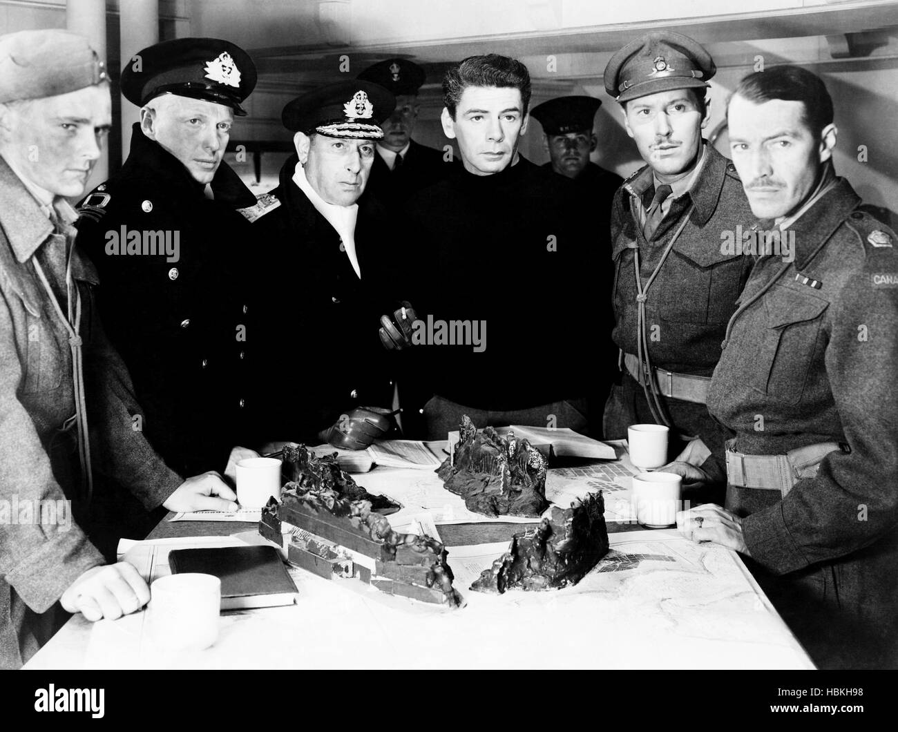 COMMANDOS STRIKE AT DAWN, left from second left: John Farrow, Cedric ...