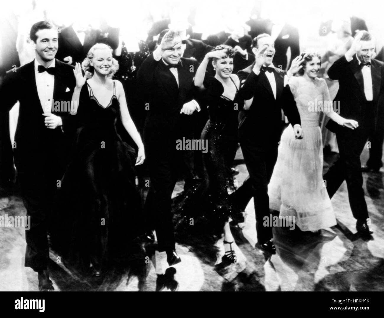COLLEGE SWING, from left, John Payne, Florence George, Bob Hope, Martha ...
