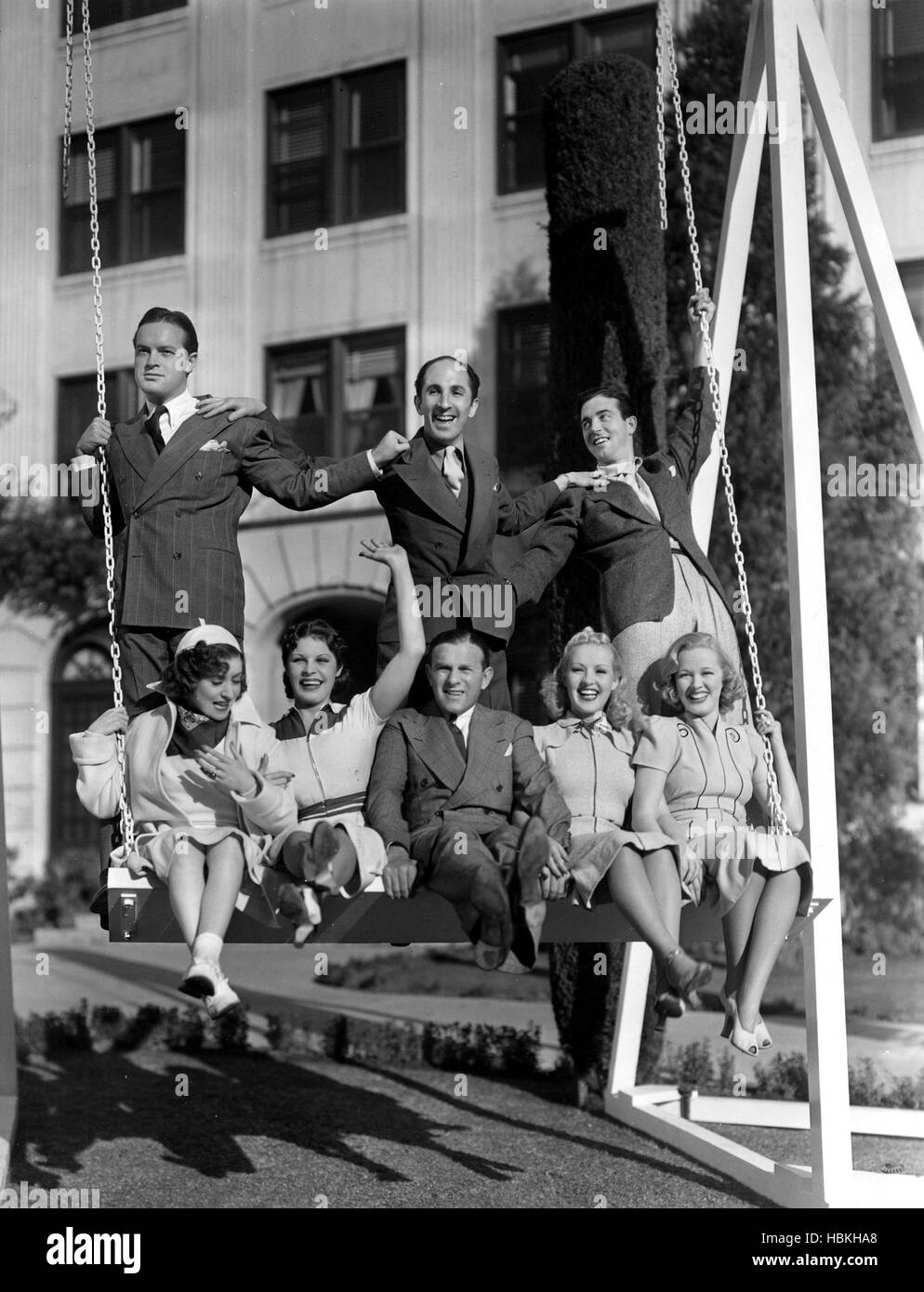 COLLEGE SWING, (standing) Bob Hope, Ben Blue, John Payne. Gracie Allen ...