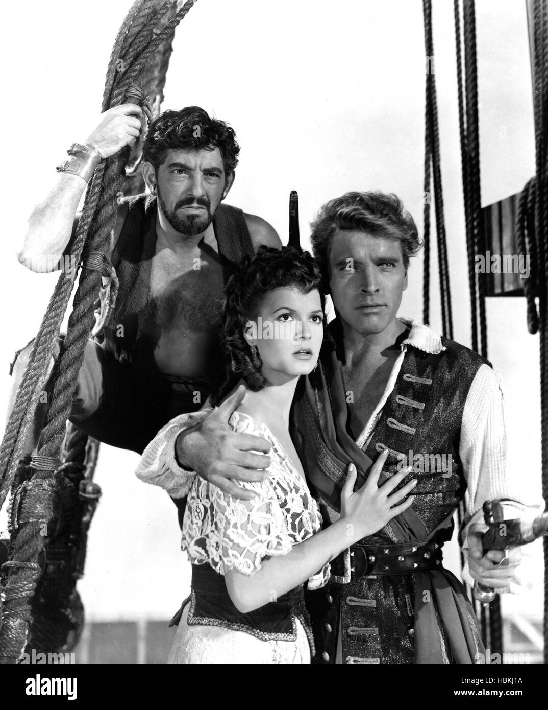 THE CRIMSON PIRATE, Nick Cravat, Eva Bartok, Burt Lancaster, 1952 Stock ...