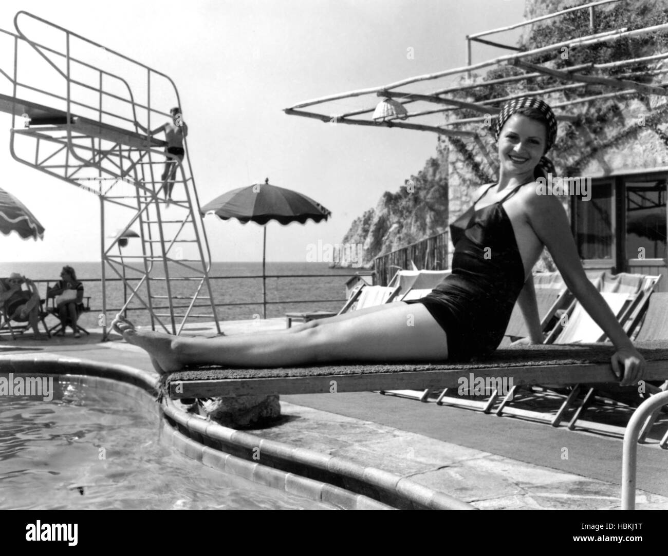 Eva Bartok relaxes on her day off during Italian location work for THE ...