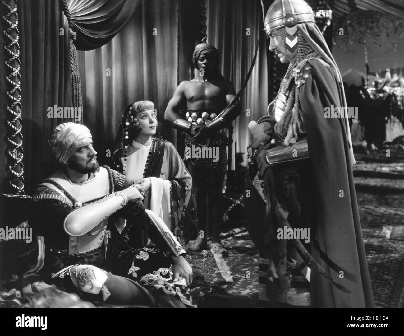 THE CRUSADES, from left: Ian Keith, Loretta Young, Pedro de Cordoba ...