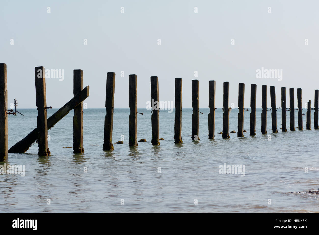 Wooden sea defences that were damaged in 2015 storms and still in need ...