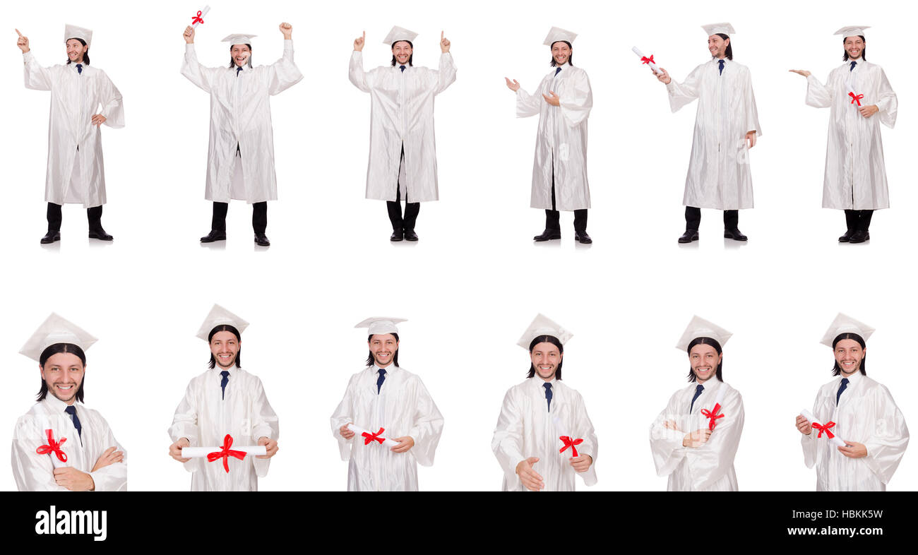 Young man ready for university graduation Stock Photo - Alamy