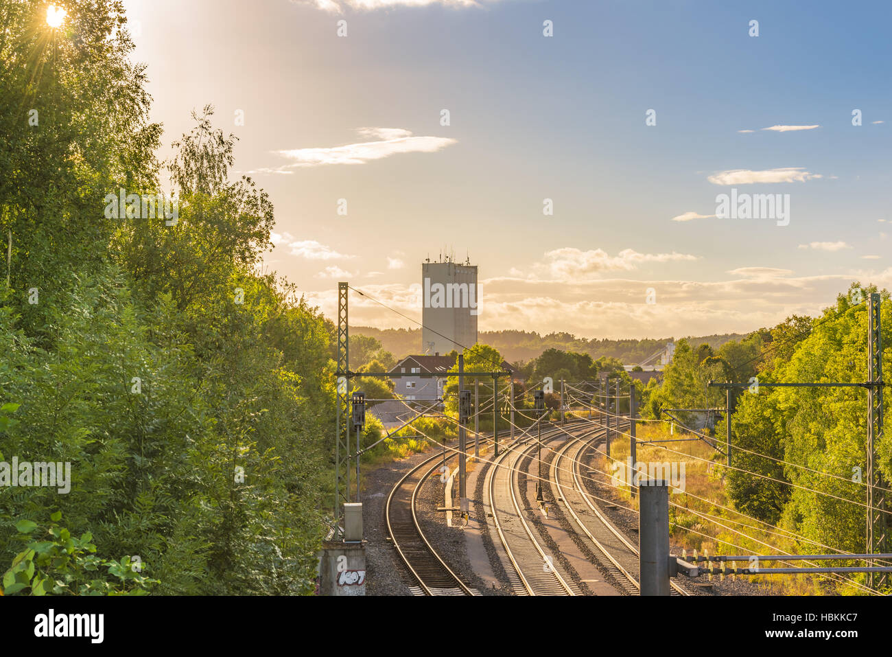 Railways under the afternoon sun Stock Photo - Alamy