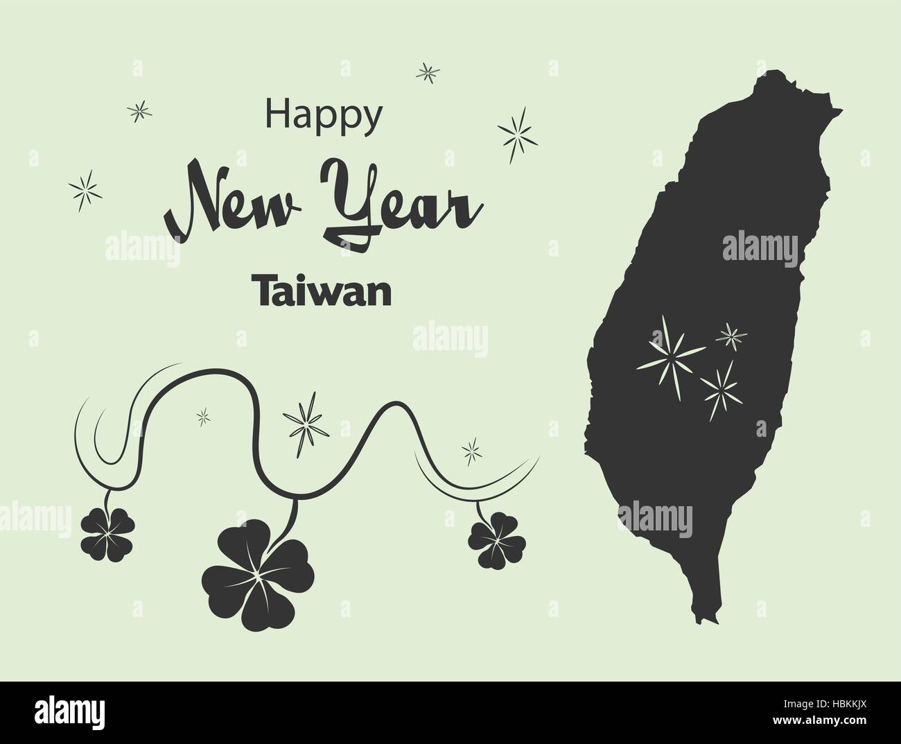 Happy New Year illustration theme with map of Taiwan Stock Vector Image ...