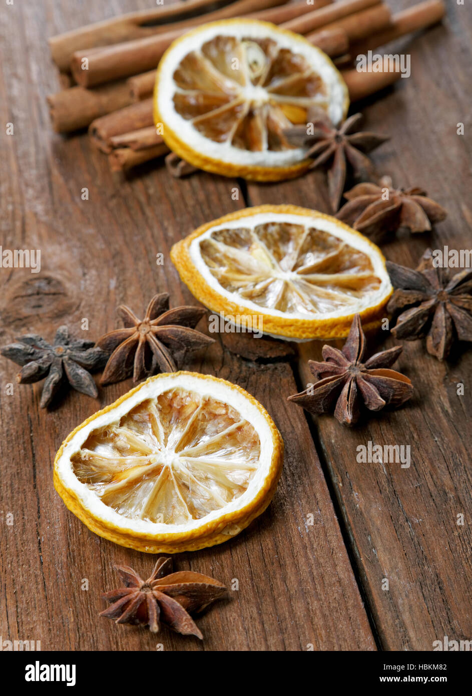 Dry spices on a rural table Stock Photo - Alamy