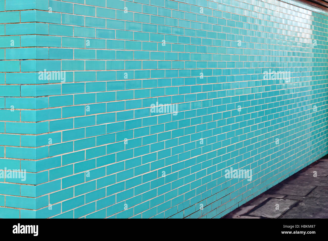 Turquoise Brick Wall Stock Photo - Alamy
