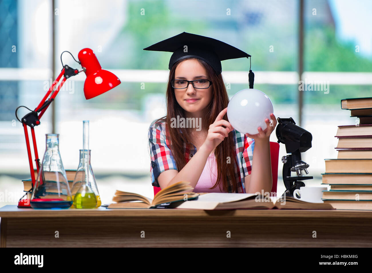 Young girl preparing for exams Stock Photo - Alamy