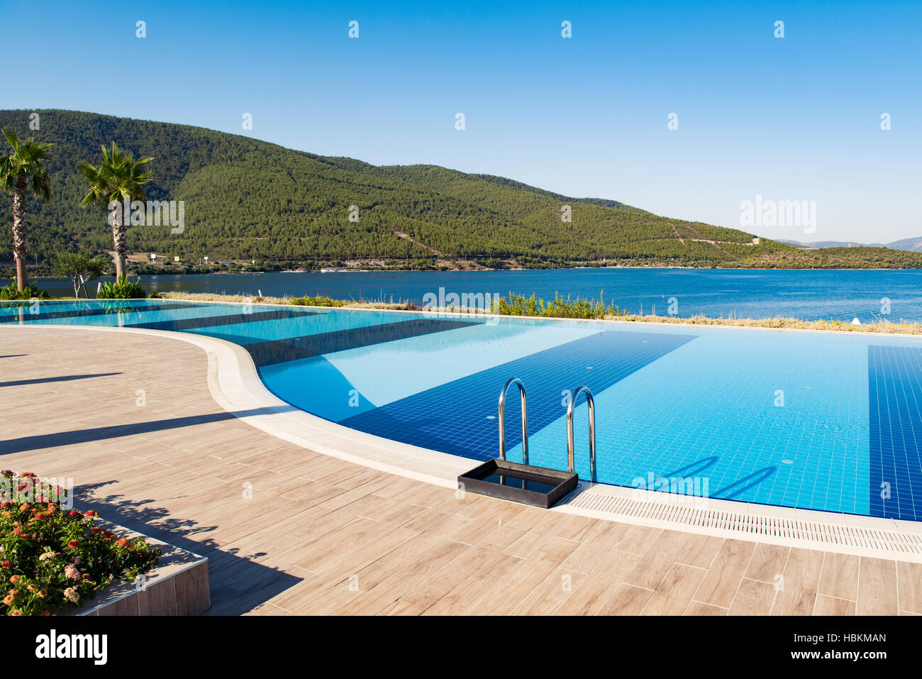 Swimming pool on bright summer day Stock Photo - Alamy