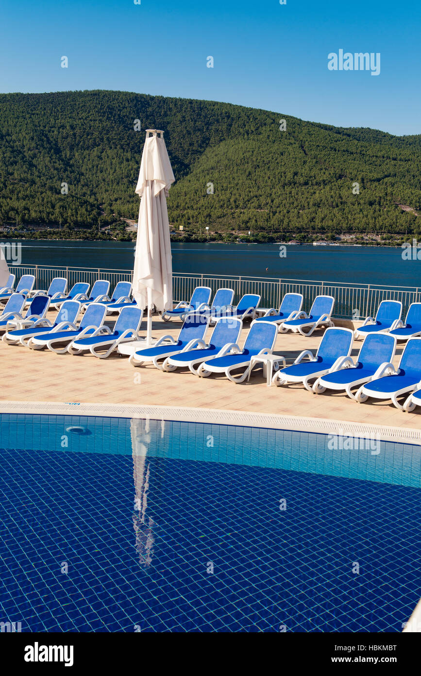 Swimming pool on bright summer day Stock Photo - Alamy