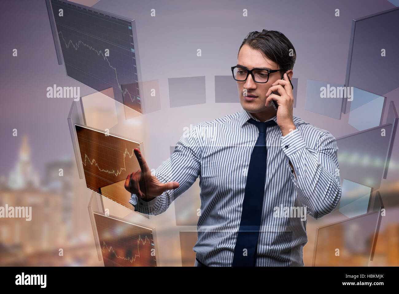 Male stock trader talking hi-res stock photography and images - Alamy