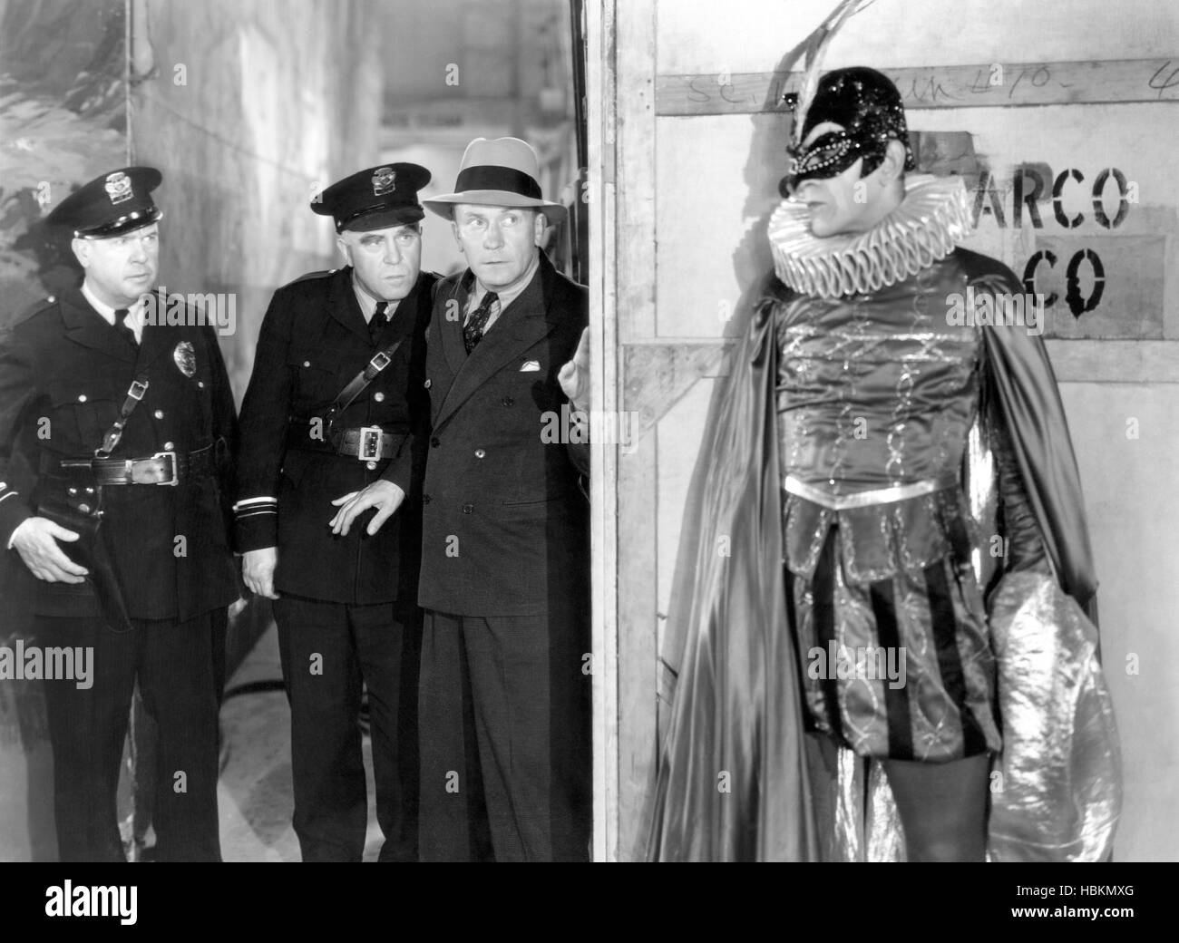 CHARLIE CHAN AT THE OPERA, William Demarest (third left), Boris Karloff ...