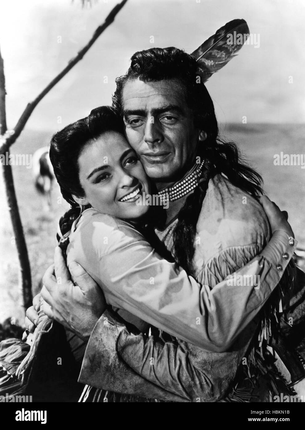 CHIEF CRAZY HORSE, Suzan Ball, Victor Mature, 1955 Stock Photo - Alamy