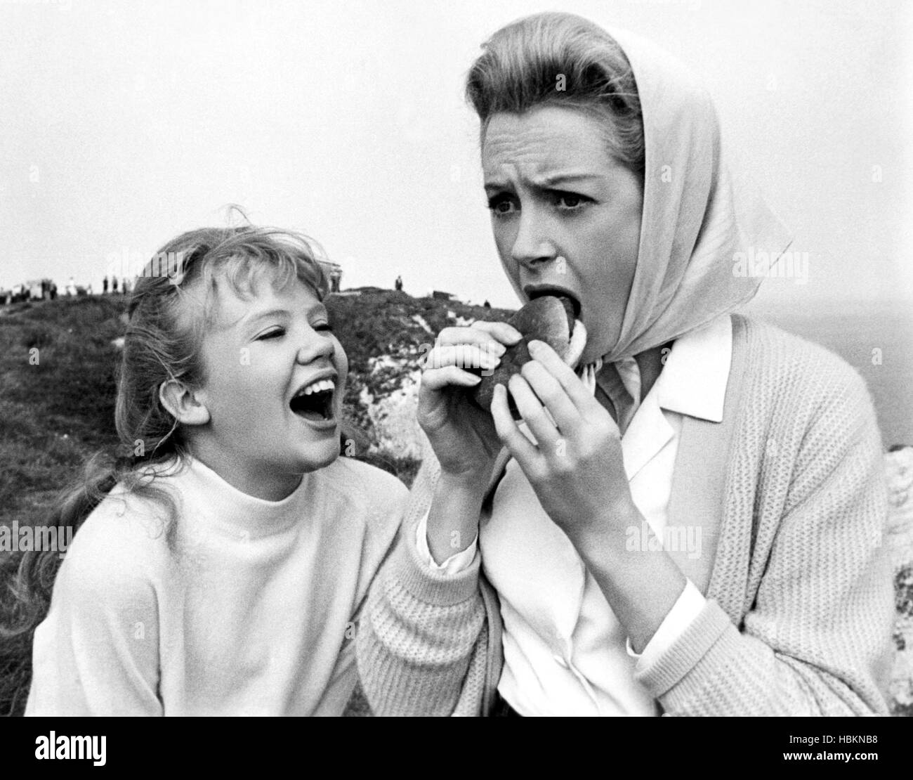 The Chalk Garden Hayley Mills Deborah Kerr Sharing A Hamburger On