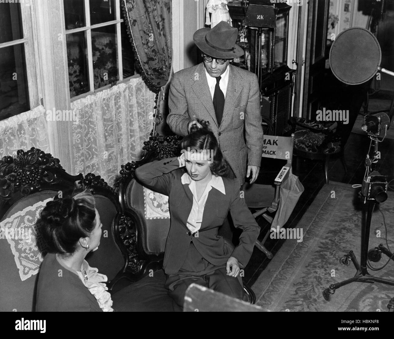 CHRISTMAS HOLIDAY, Gale Sondergaard and Deanna Durbin with her hair ...