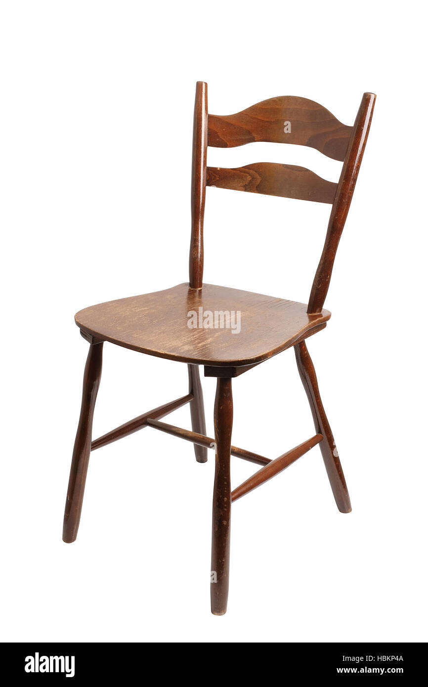 Vintage Wooden Chair. Isolated with clipping path Stock Photo - Alamy