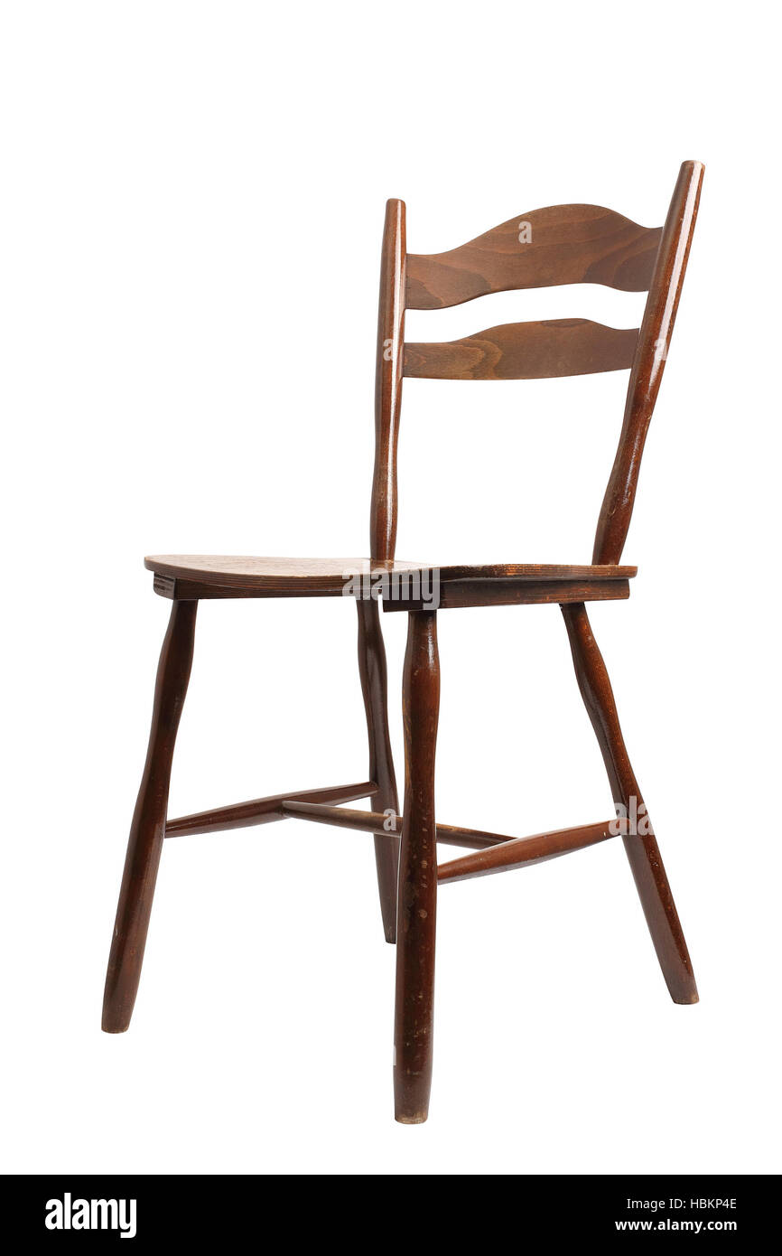 Vintage Wooden Chair. Isolated with clipping path Stock Photo - Alamy