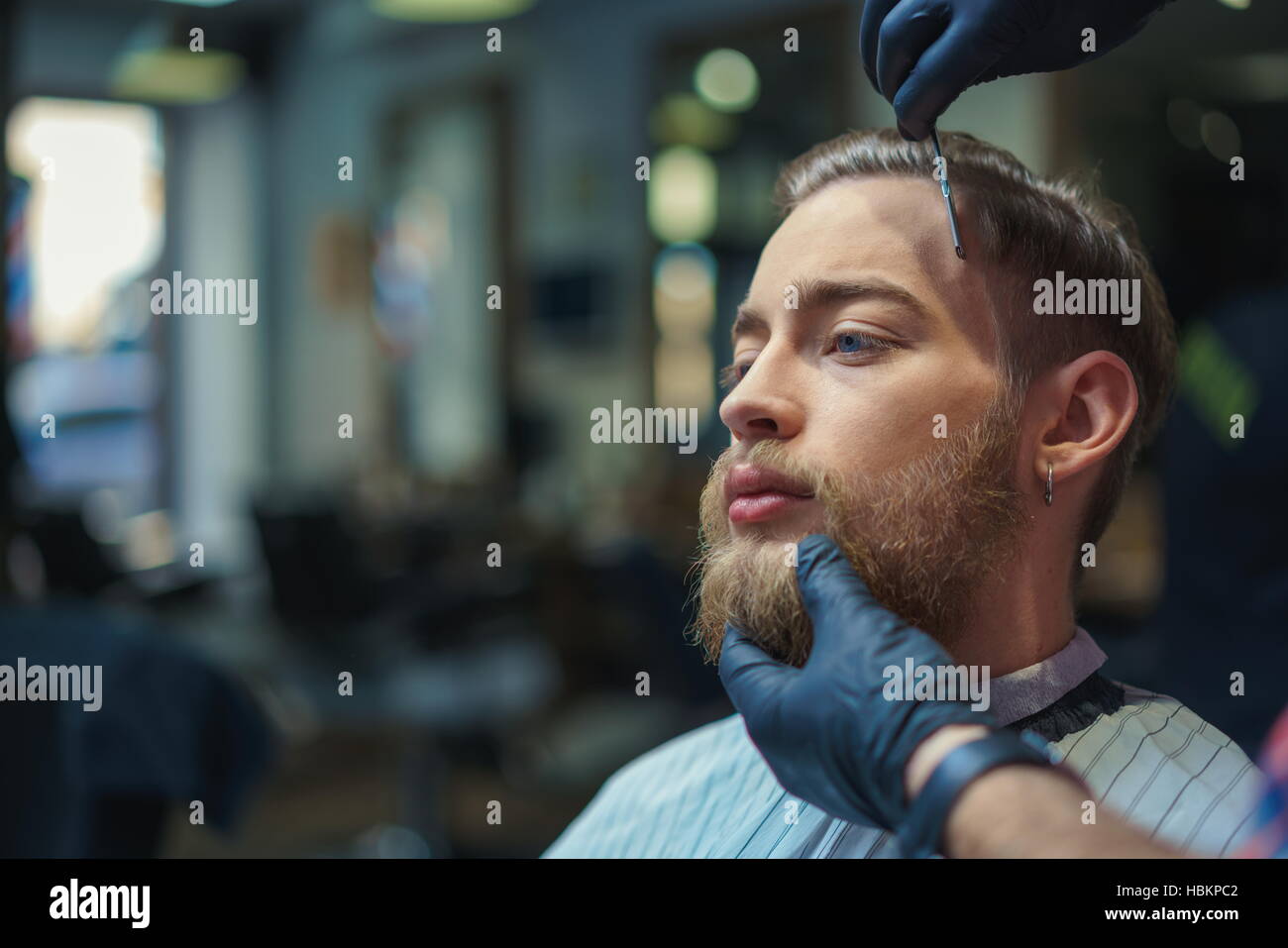 In barber shop Stock Photo - Alamy
