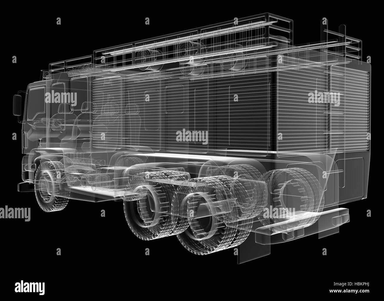 Side view of fire truck Black and White Stock Photos & Images - Alamy