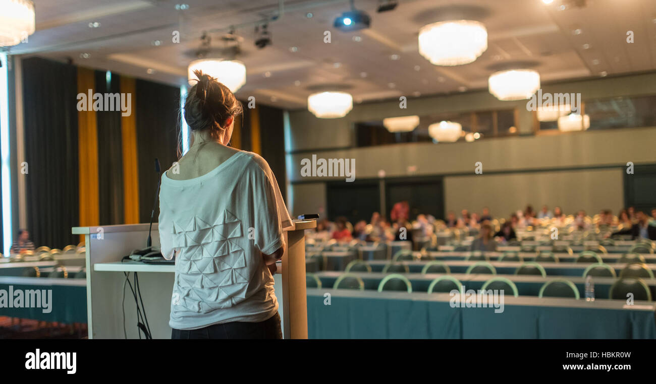 Public speaker giving talk at scientific conference Stock Photo - Alamy