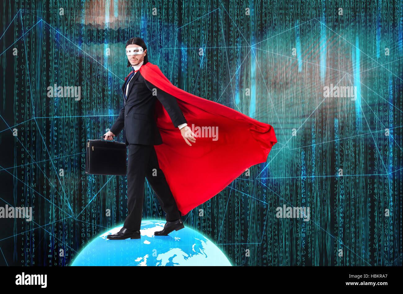 Man with superpowers ruling the world Stock Photo - Alamy