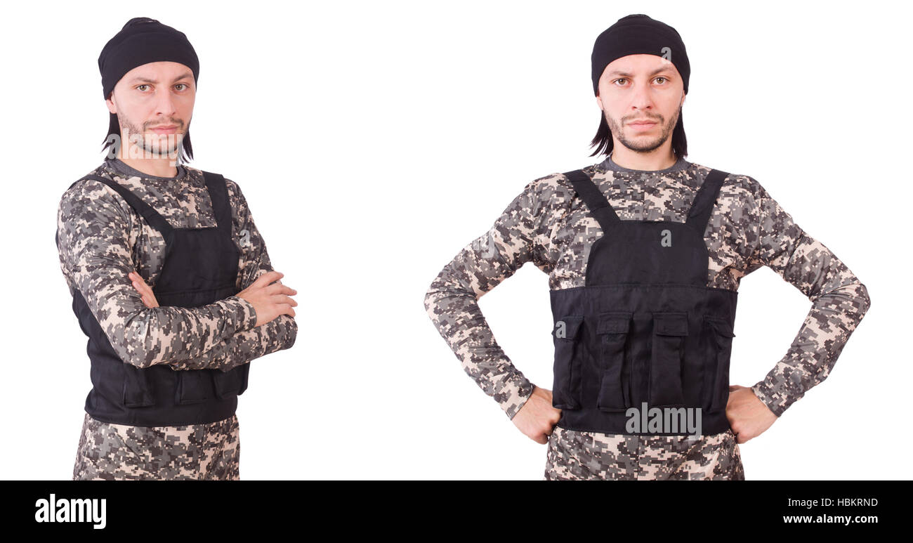 Soldier isolated on the white background Stock Photo - Alamy