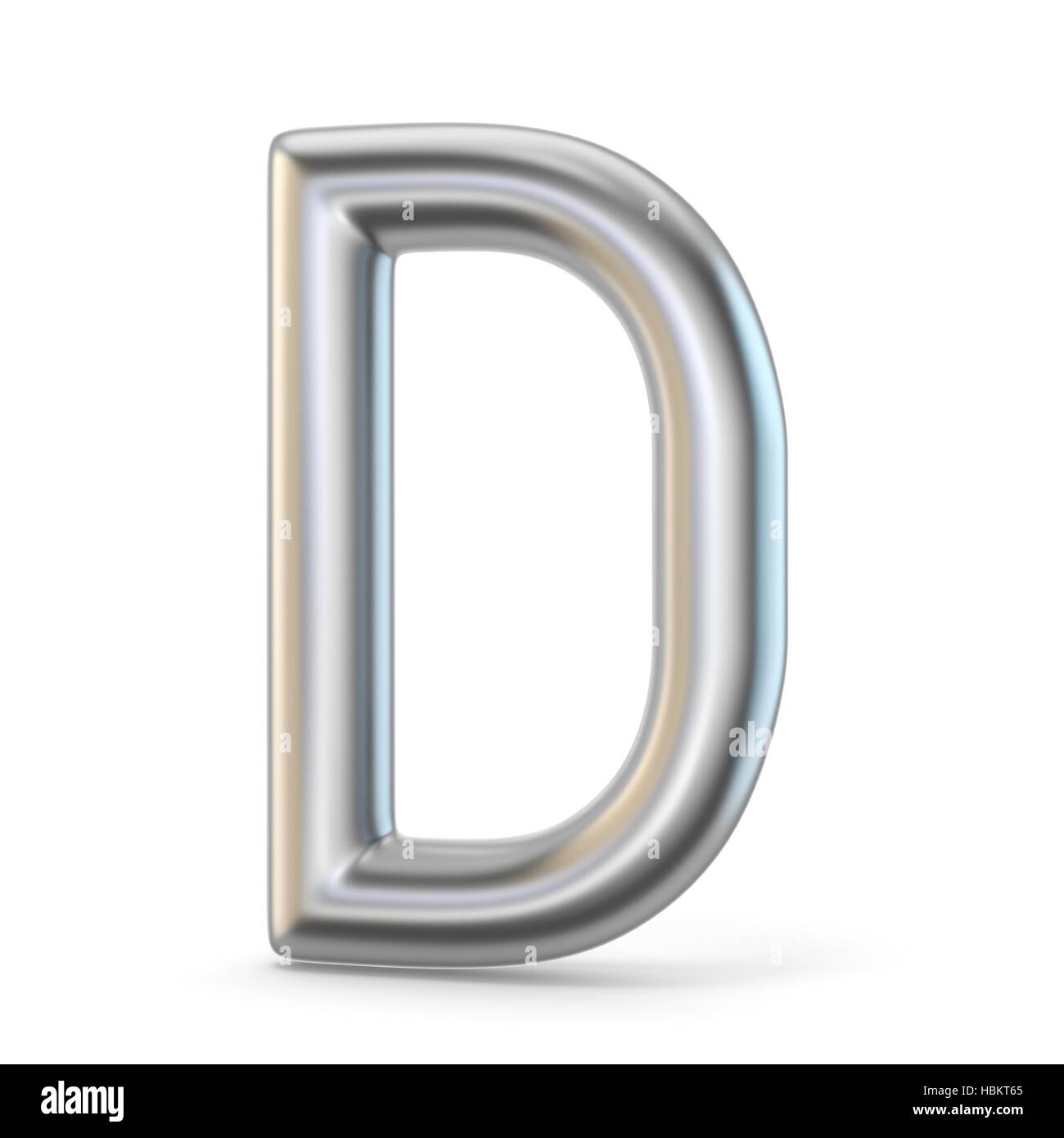 Metal alphabet symbol. Letter D 3D render illustration isolated on ...