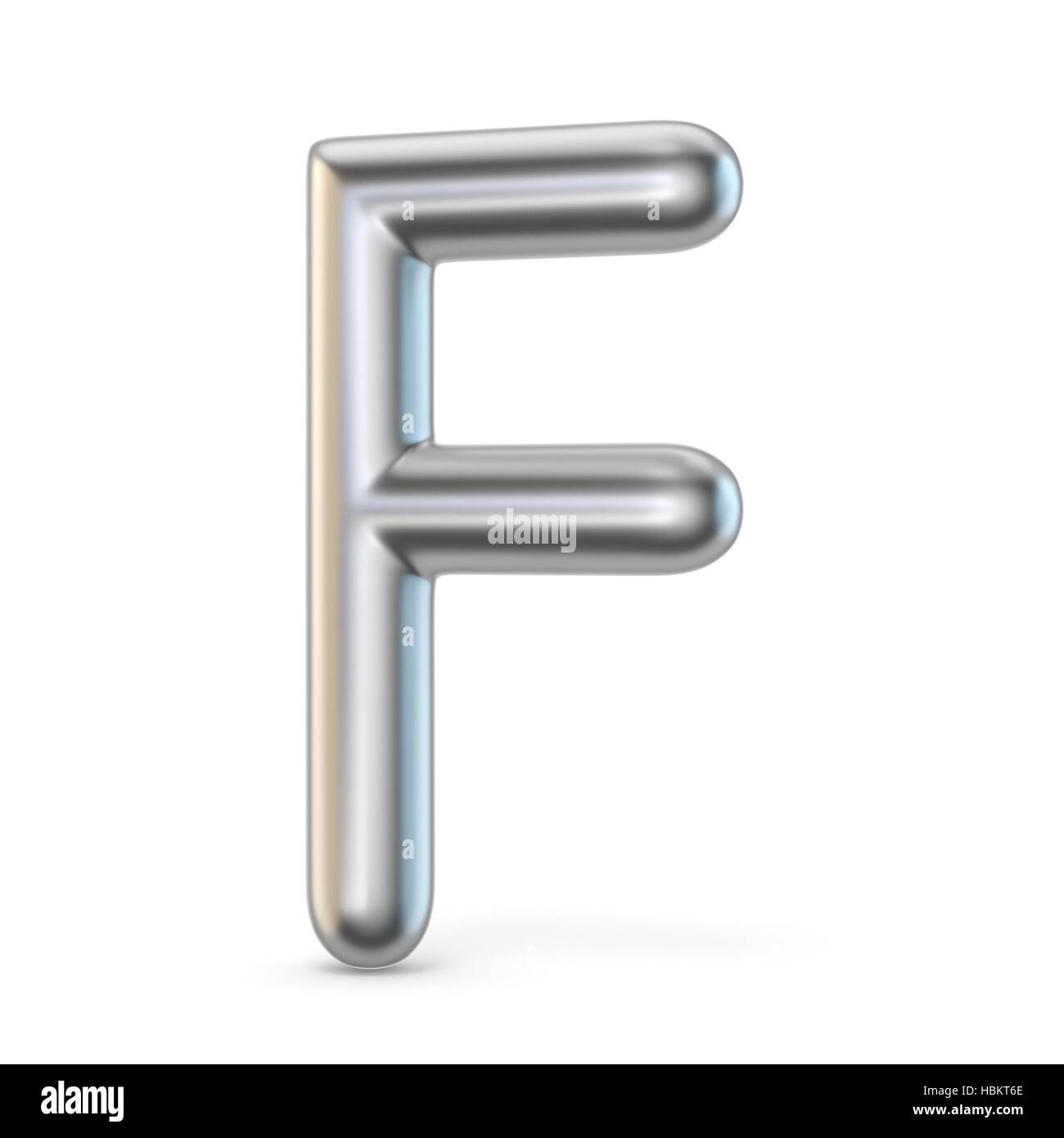 Metal alphabet symbol. Letter F 3D render illustration isolated on ...