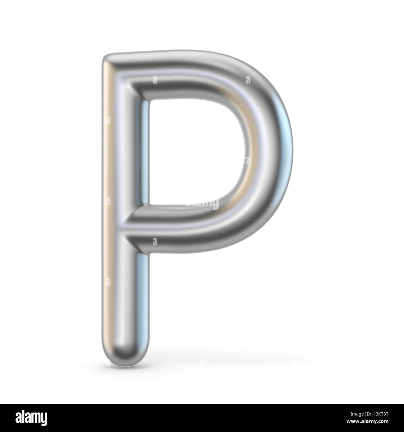 Metal alphabet symbol. Letter P 3D render illustration isolated on ...