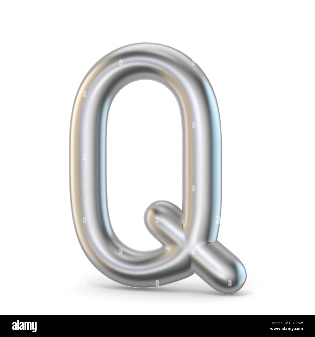 Metal alphabet symbol. Letter Q 3D render illustration isolated on ...
