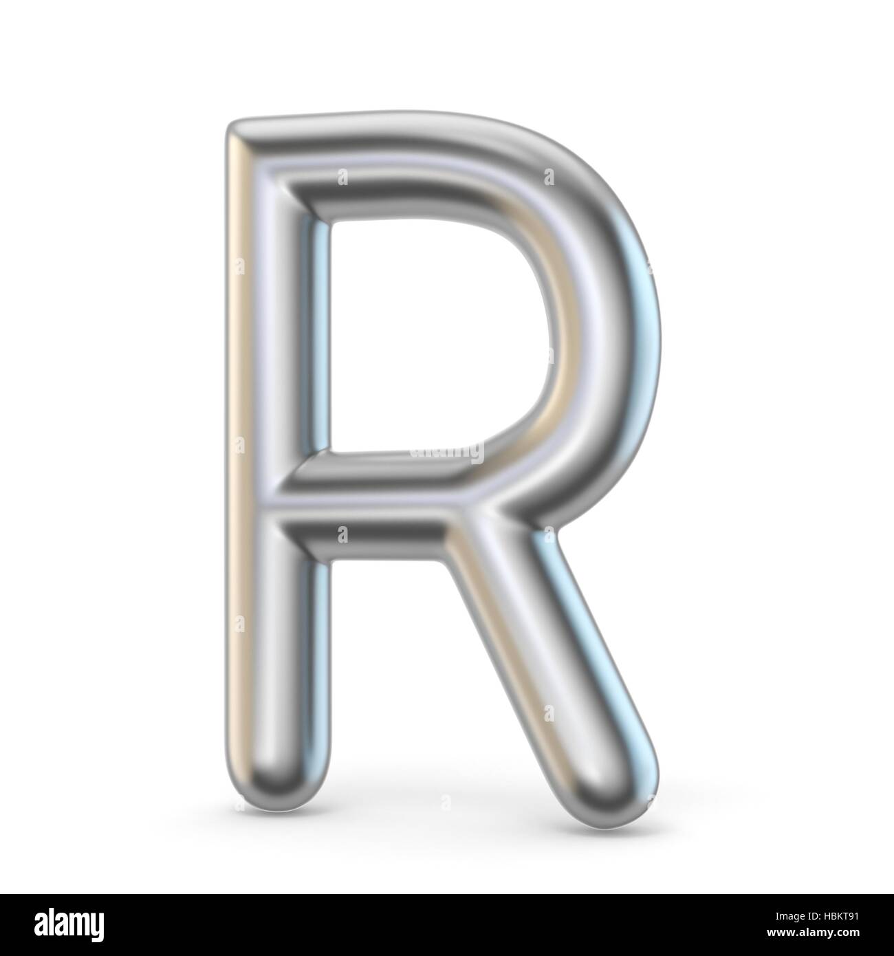 Metal alphabet symbol. Letter R 3D render illustration isolated on ...