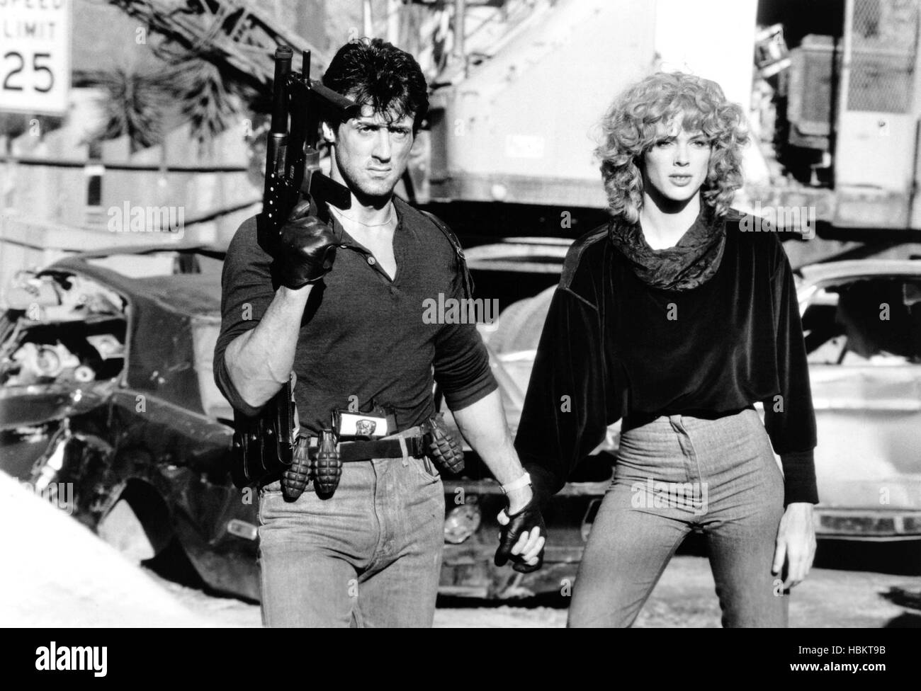 COBRA, from left, Sylvester Stallone, Brigitte Nielsen, 1986, ©Warner ...